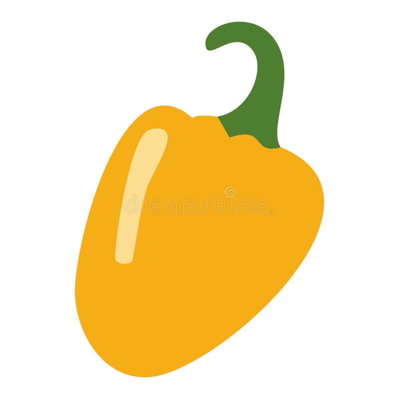 Yellow Bell Pepper Icon. Vector Stock Illustration - Illustration of ...