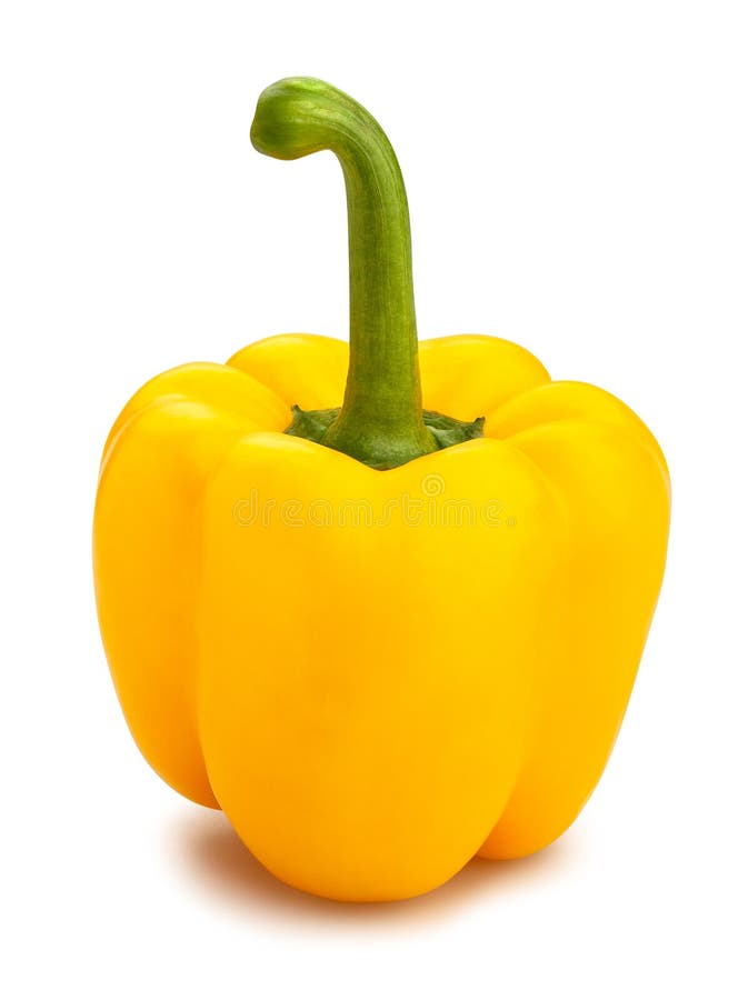 Yellow Bell Pepper Path Isolated Stock Photo - Image of tasty, shiny ...