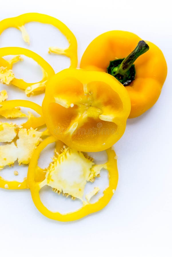 Yellow bell pepper slices stock image. Image of pepper - 48865071