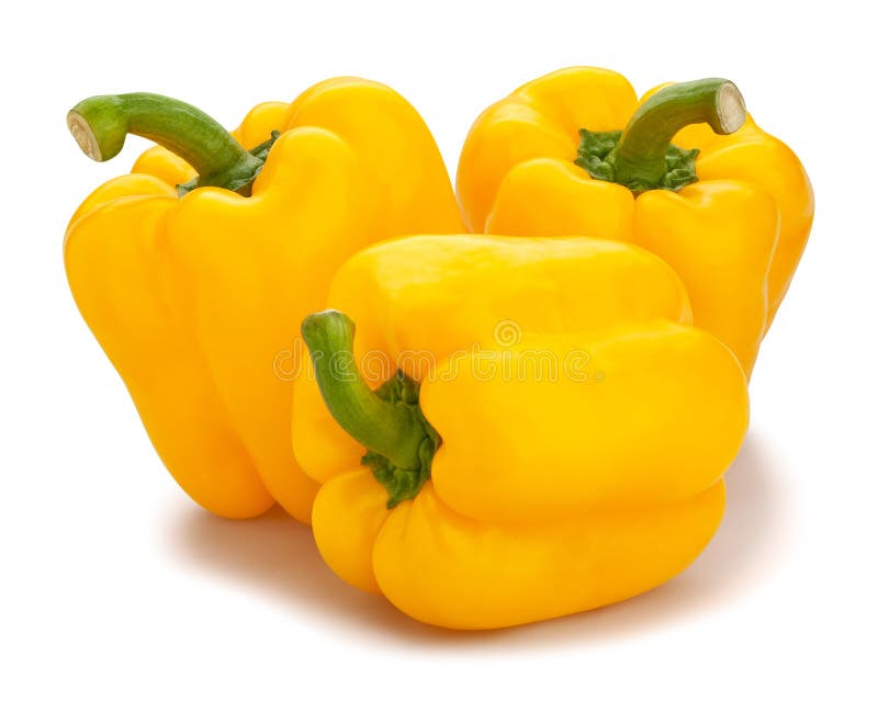 Yellow bell peppers stock image. Image of cutout, stem - 188160345