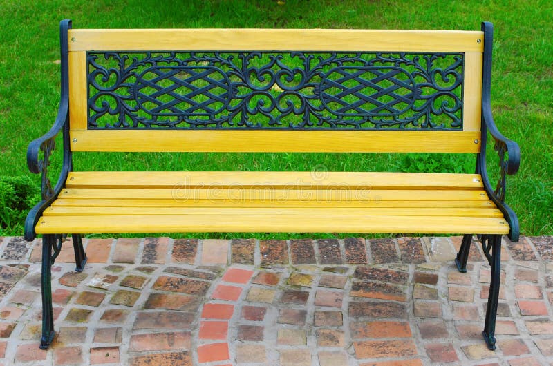 Yellow bench stock photo. Image of yellow, seat, outdoor - 19010610