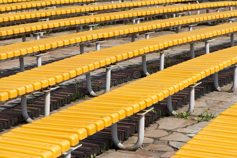 Yellow benches stock image. Image of bench, entertainment - 40109825