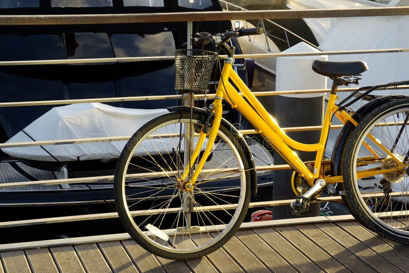 Yellow Bicycle stock image. Image of pedal, motor, bicycle - 18413519
