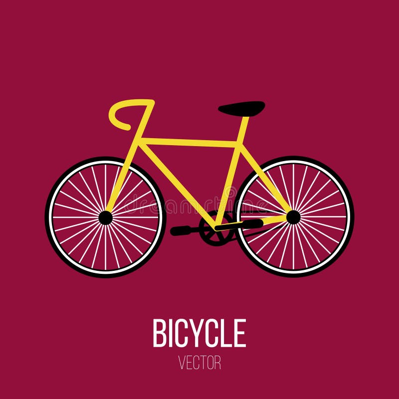 Yellow Bicycle Bike Vector Isolated Element Stock Vector - Illustration ...