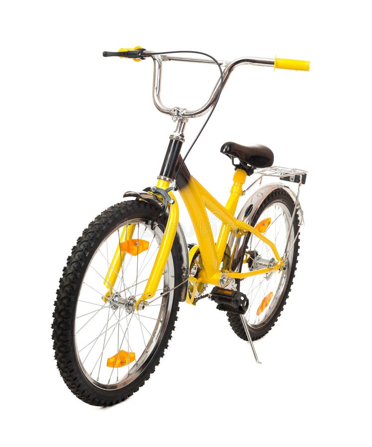 Yellow bicycle isolated stock image. Image of chain, yellow - 35762101