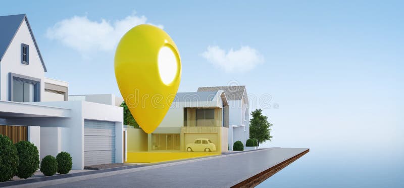 Yellow Big Pin for Location Advertisement Stock Illustration ...