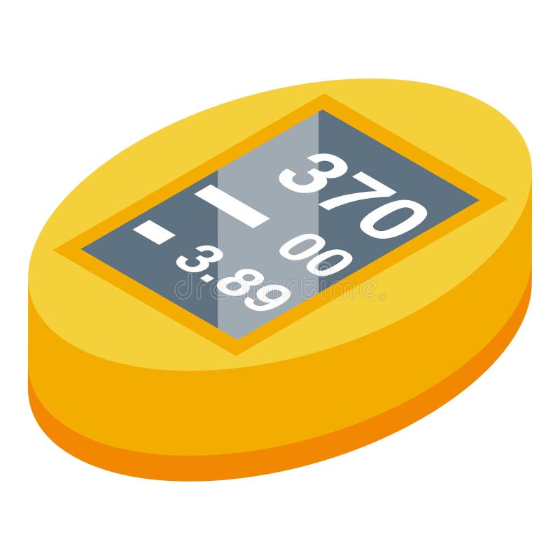 Yellow Bike Computer Icon Isometric Vector. Digital Speedometer Stock ...