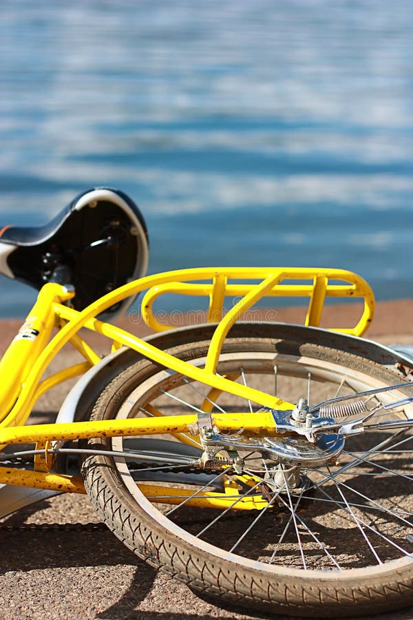 Yellow bike2 stock image. Image of bike, sunshine, quiet - 17118757