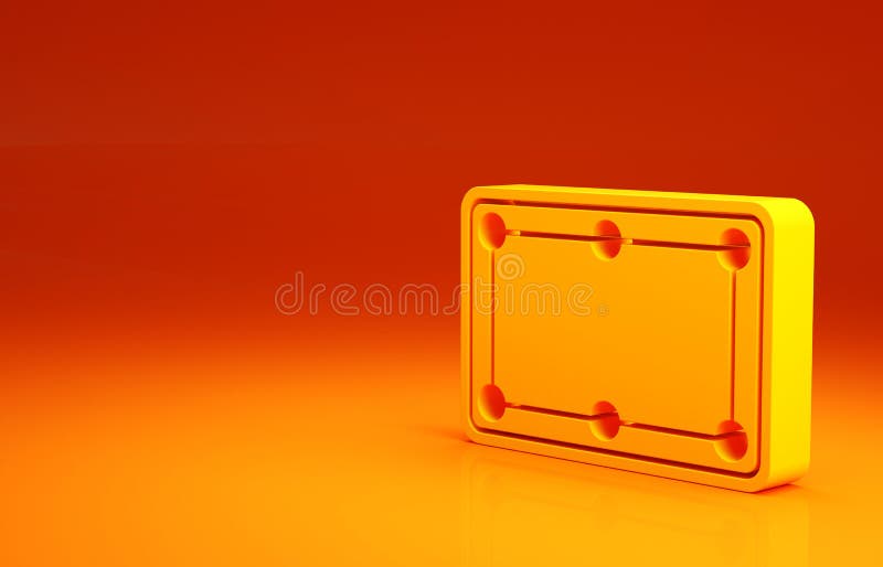 Yellow Billiard Table Icon Isolated on Orange Background. Pool Table ...
