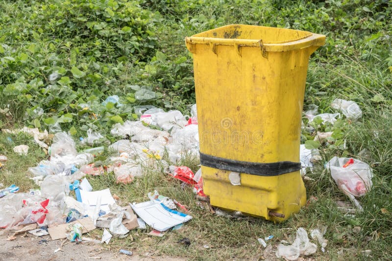 Yellow bin stock image. Image of collection, recycle - 102972179
