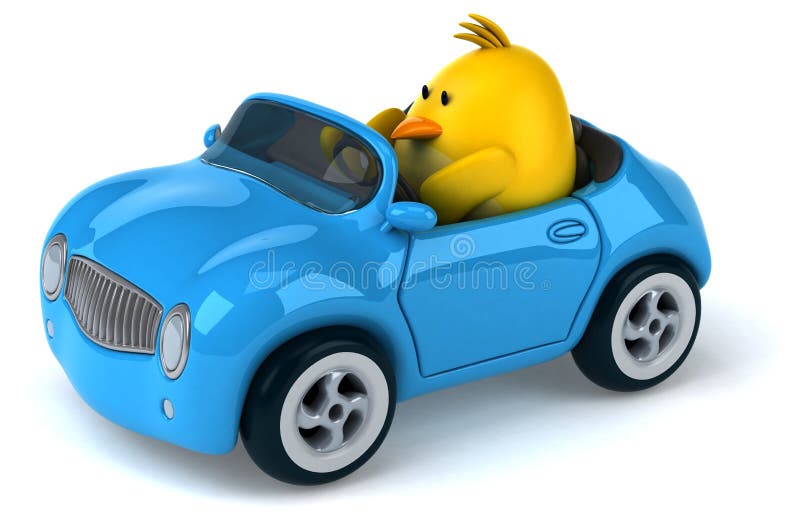 Yellow bird in a car stock illustration. Illustration of metal - 56812313