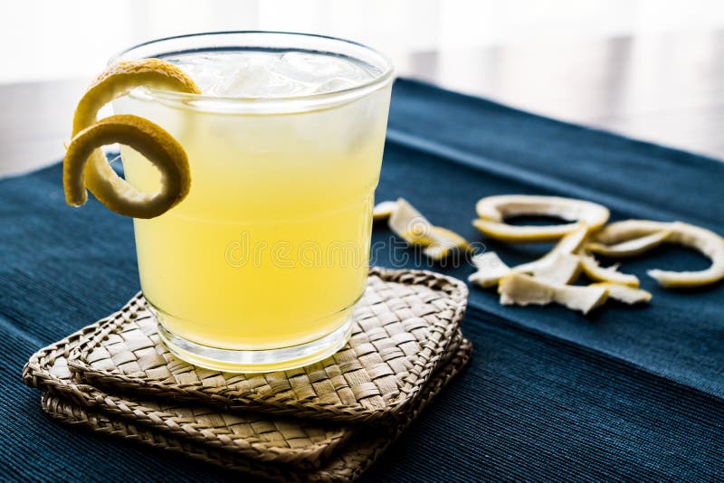 Yellow Bird Cocktail with Lemon. Stock Image - Image of refreshment ...