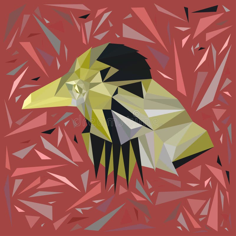 Yellow Bird in a Frame of Scattered Pink Triangles Stock Vector ...