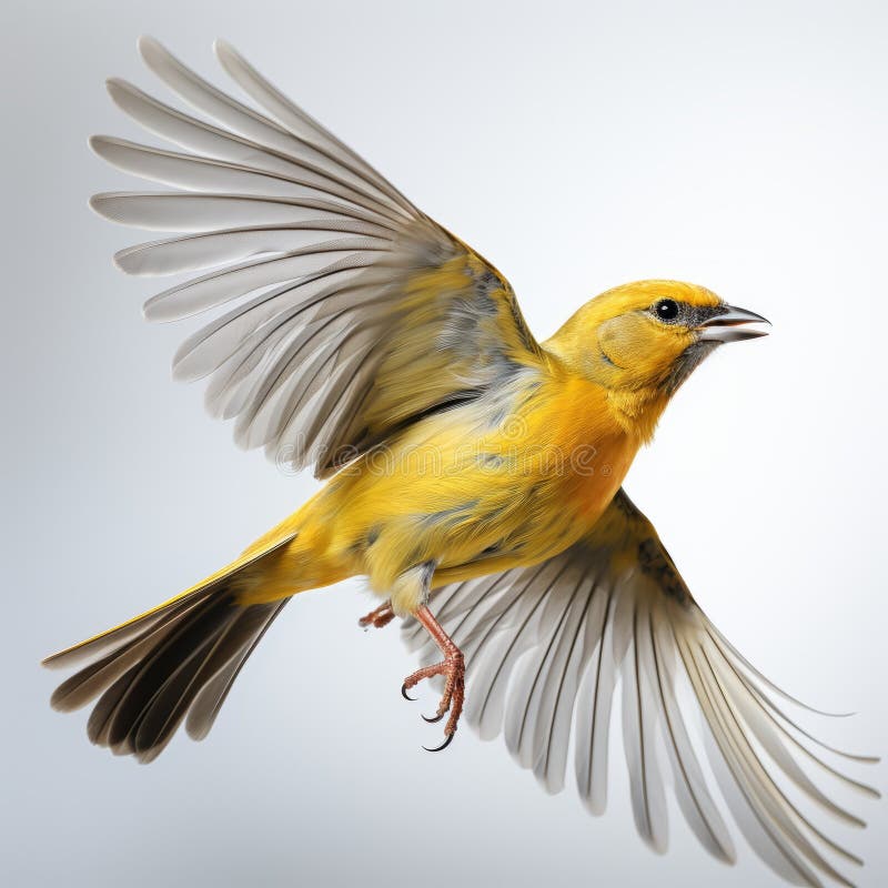 Yellow Bird in Hyperrealistic Style with Precisionist and High-key ...