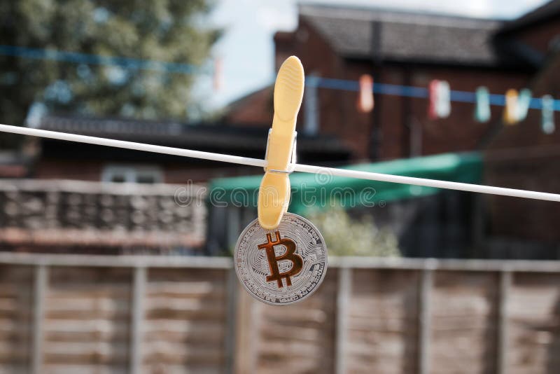 Yellow bitcoin coin stock photo. Image of trade, digital - 95988960