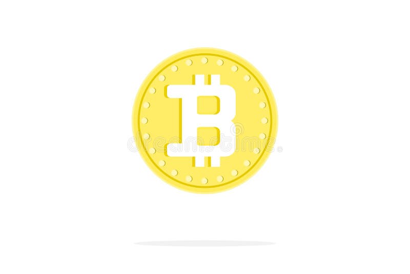 Yellow Bitcoin Symbol Isolated on a White Background Stock Vector ...