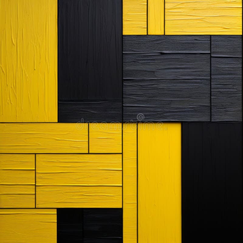 Yellow and Black Abstract Geometric Shapes Background with Striking ...