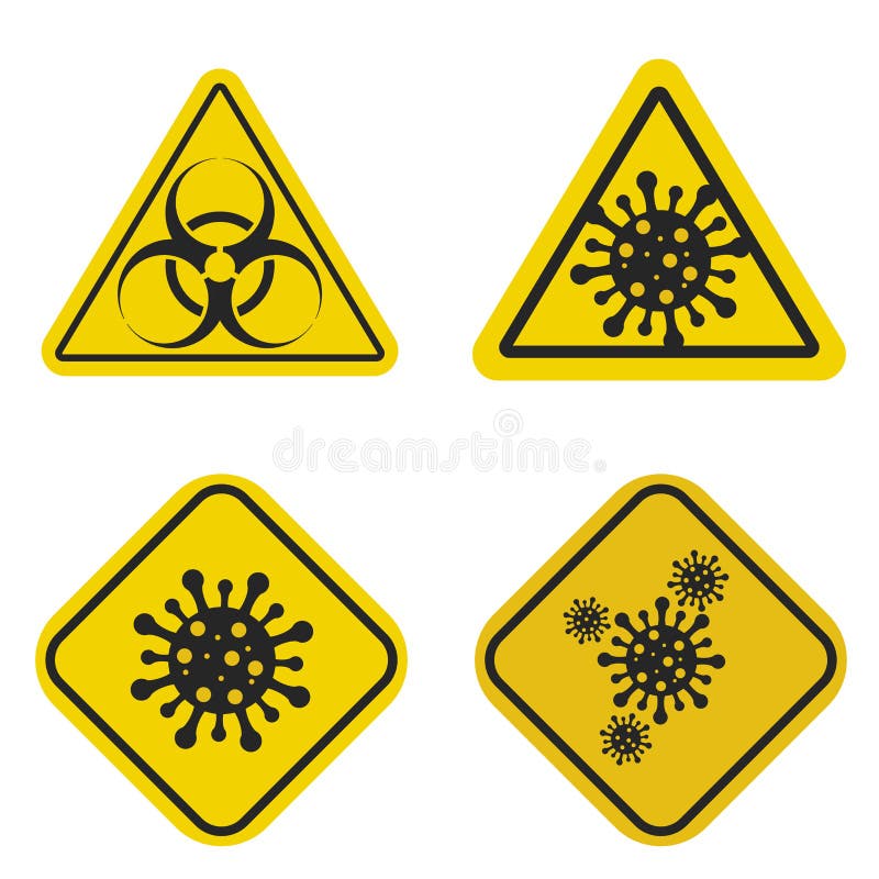 Yellow and Black Biohazard Warning Sign - Vector Stock Illustration ...