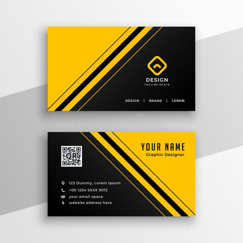 Yellow Black Business Card Modern Design Vector Illustration Stock ...