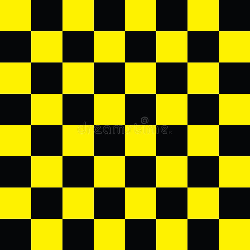 Yellow Black Checkerboard. Stripe Pattern Used for Attention and ...