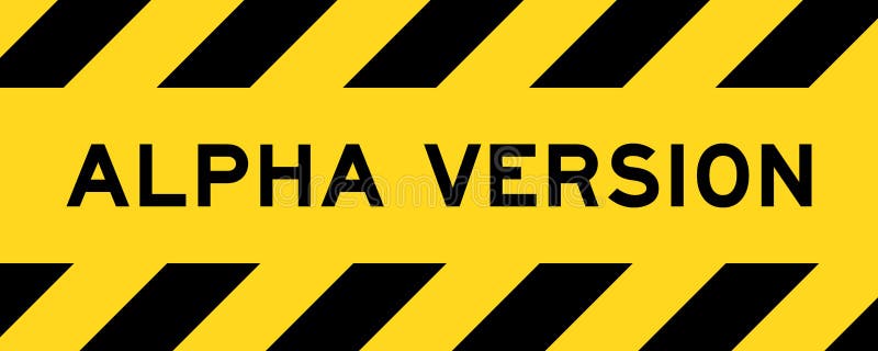 Yellow and Black with Line Striped Label Banner with Word Alpha Version ...