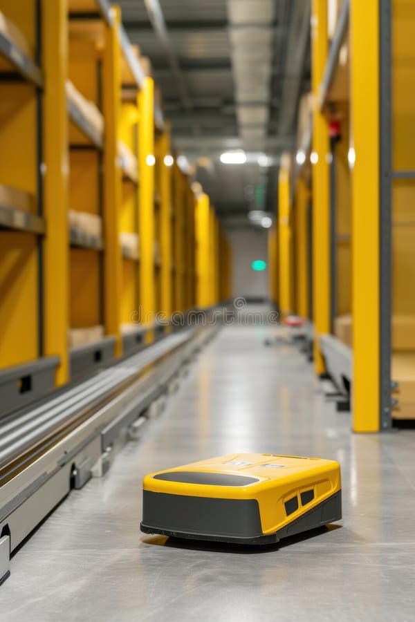 A Yellow and Black Device Sits on the Warehouse Floor, Ready for Use in ...