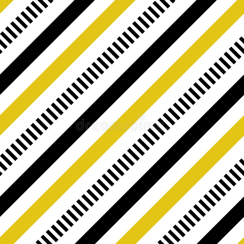 Yellow and Black Diagonal Lines. Seamless Geometric Pattern Stock ...