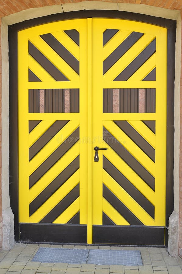 Yellow and black door stock image. Image of modern, texture - 67529711