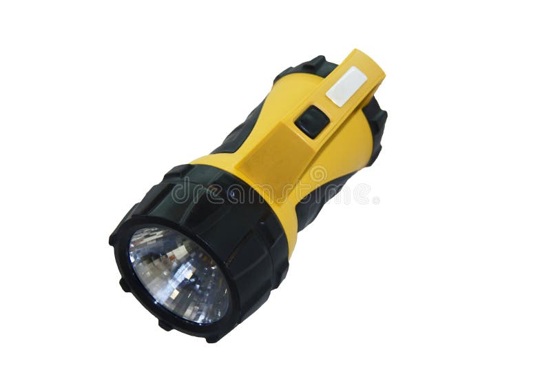 Yellow and Black Flashlight Stock Photo - Image of switch, survival ...