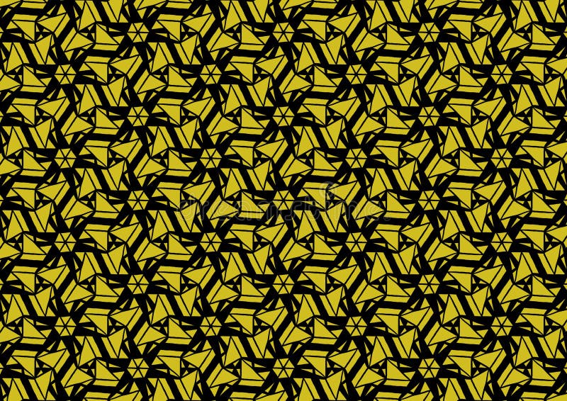 Yellow and Black Geometric Pattern Stock Illustration - Illustration of ...