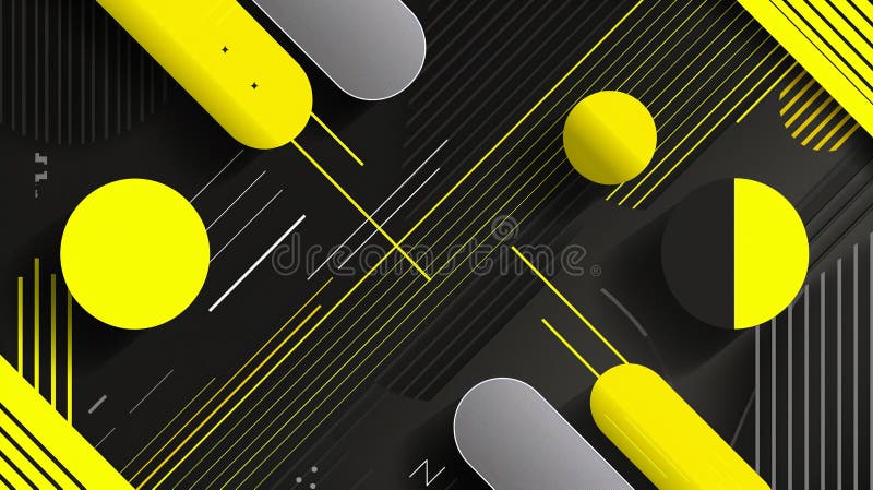 Yellow and Black Geometric Shapes and Lines Create a Striking, Modern ...