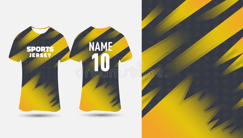 Yellow Black Gradient Sports Jersey Design Background for Sublimation ...