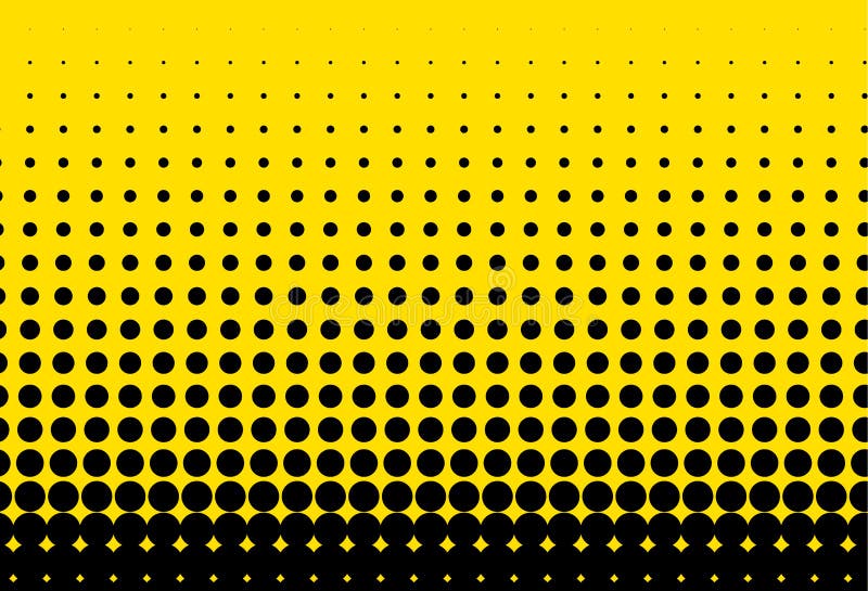 Yellow and Black Halftone Panel. Bright Dotted Pattern. Background with ...