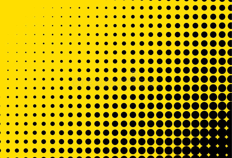 Yellow and Black Halftone Panel. Bright Dotted Pattern. Background with ...