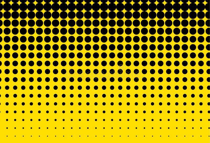 Yellow and Black Halftone Panel. Bright Dotted Pattern. Background with ...