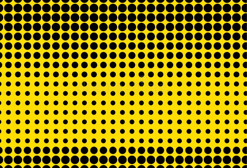 Yellow and Black Halftone Panel. Bright Dotted Pattern. Background with ...