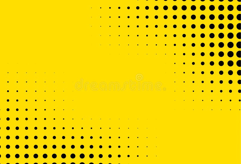 Yellow and Black Halftone Panel. Bright Dotted Pattern. Background with ...