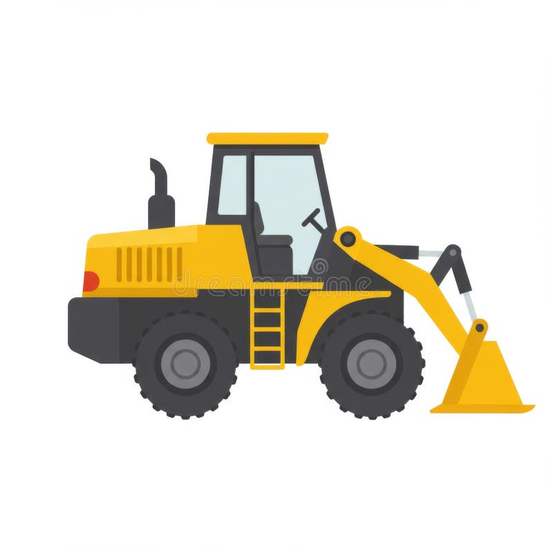 Yellow and Black Industrial Loader on White Background Stock ...