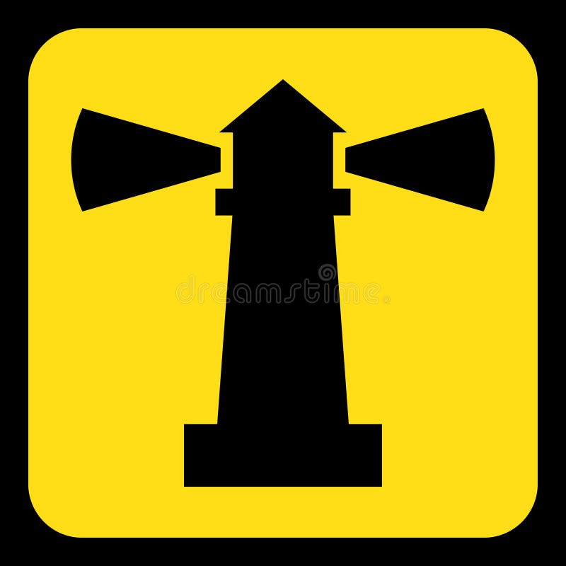 Yellow, Black Information Sign - Lighthouse Icon Stock Vector ...