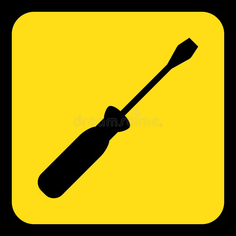 Yellow, Black Information Sign - Screwdriver Icon Stock Vector ...