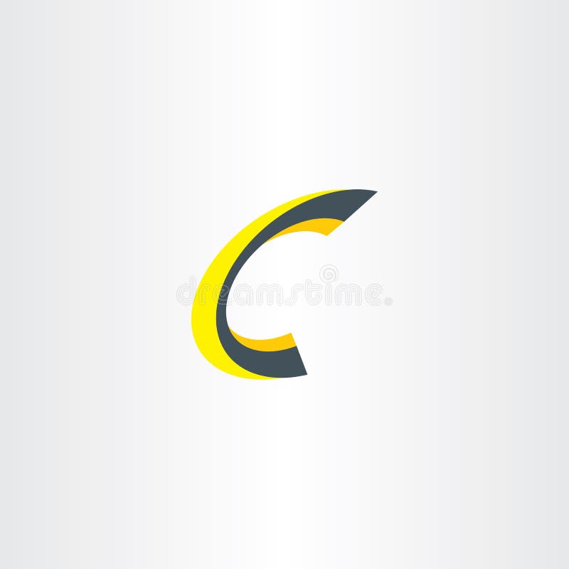 Yellow Black Letter C 3d Logo Icon Stock Vector - Illustration of ...