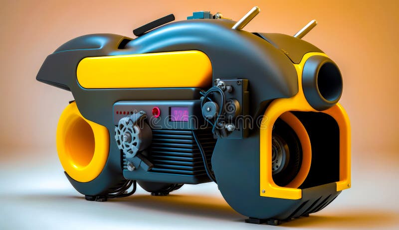 Yellow and Black Machine on Gray Background. Generative AI Stock ...