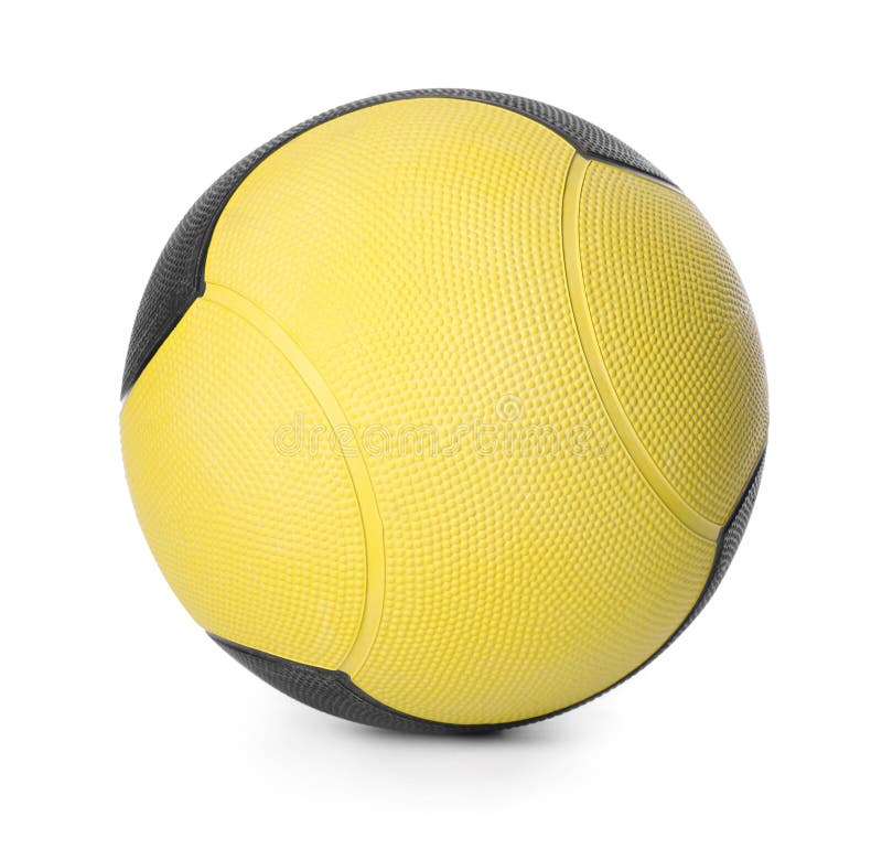 Yellow and Black Medicine Ball Isolated on White Stock Image - Image of ...