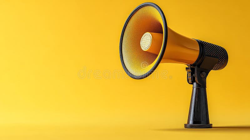 Yellow and Black Microphone with a Yellow Speaker Stock Photo - Image ...
