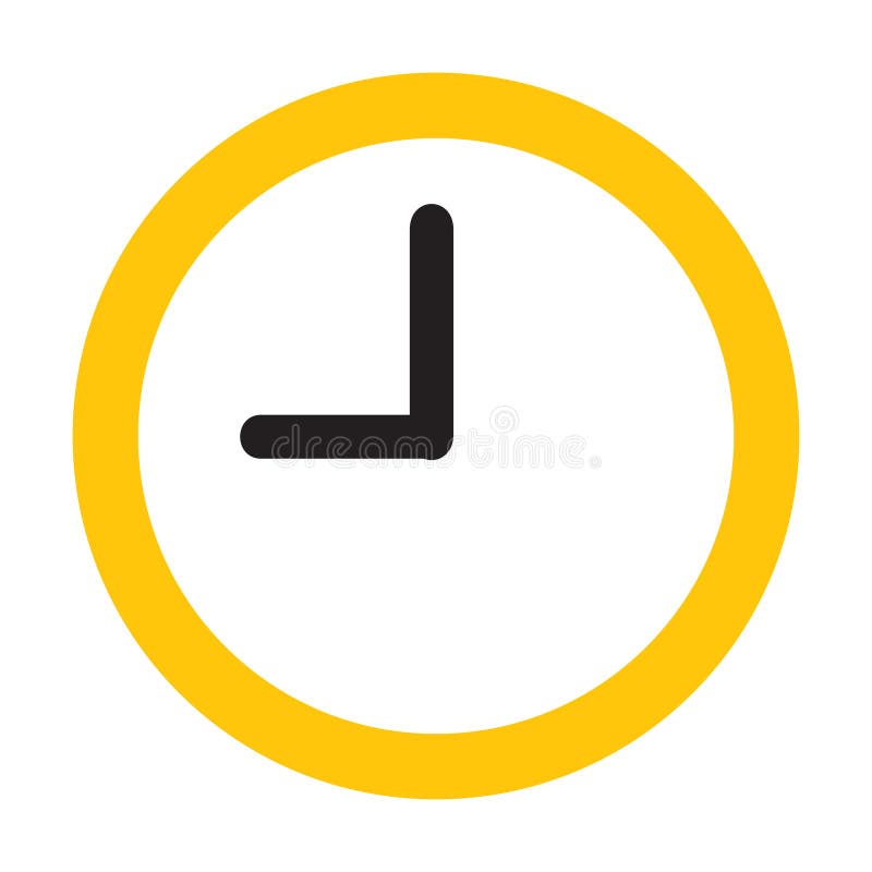 Yellow Black Minimal Clock Symbol Icon Stock Vector - Illustration of ...
