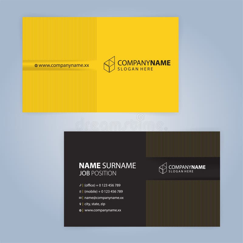 Yellow and Black Modern Business Card Template Editorial Stock Photo ...