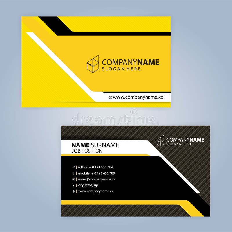 Yellow and Black Modern Business Card Template Editorial Stock Photo ...