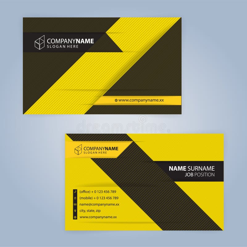 Yellow and Black Modern Business Card Template Editorial Stock Photo ...