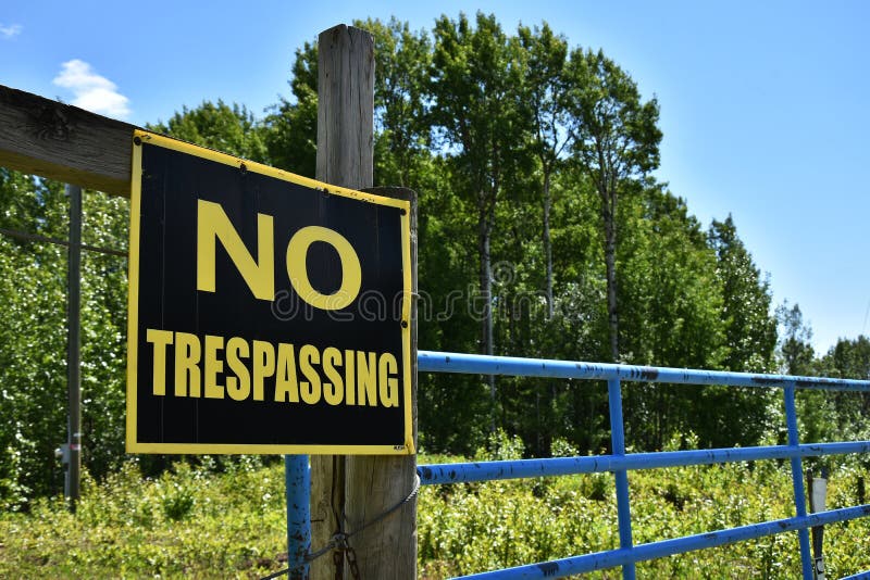 Yellow No Trespassing Sign Stock Image Image Of Large 125269295