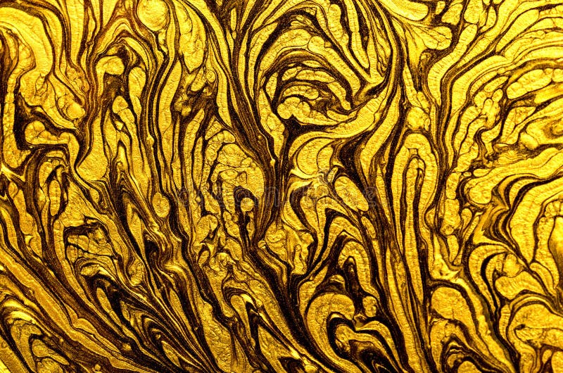 Yellow and Black Psychedelic Patterns of Multi-colored Paints Mixed ...